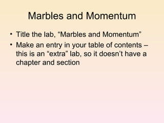 Momentum Intro | PPT