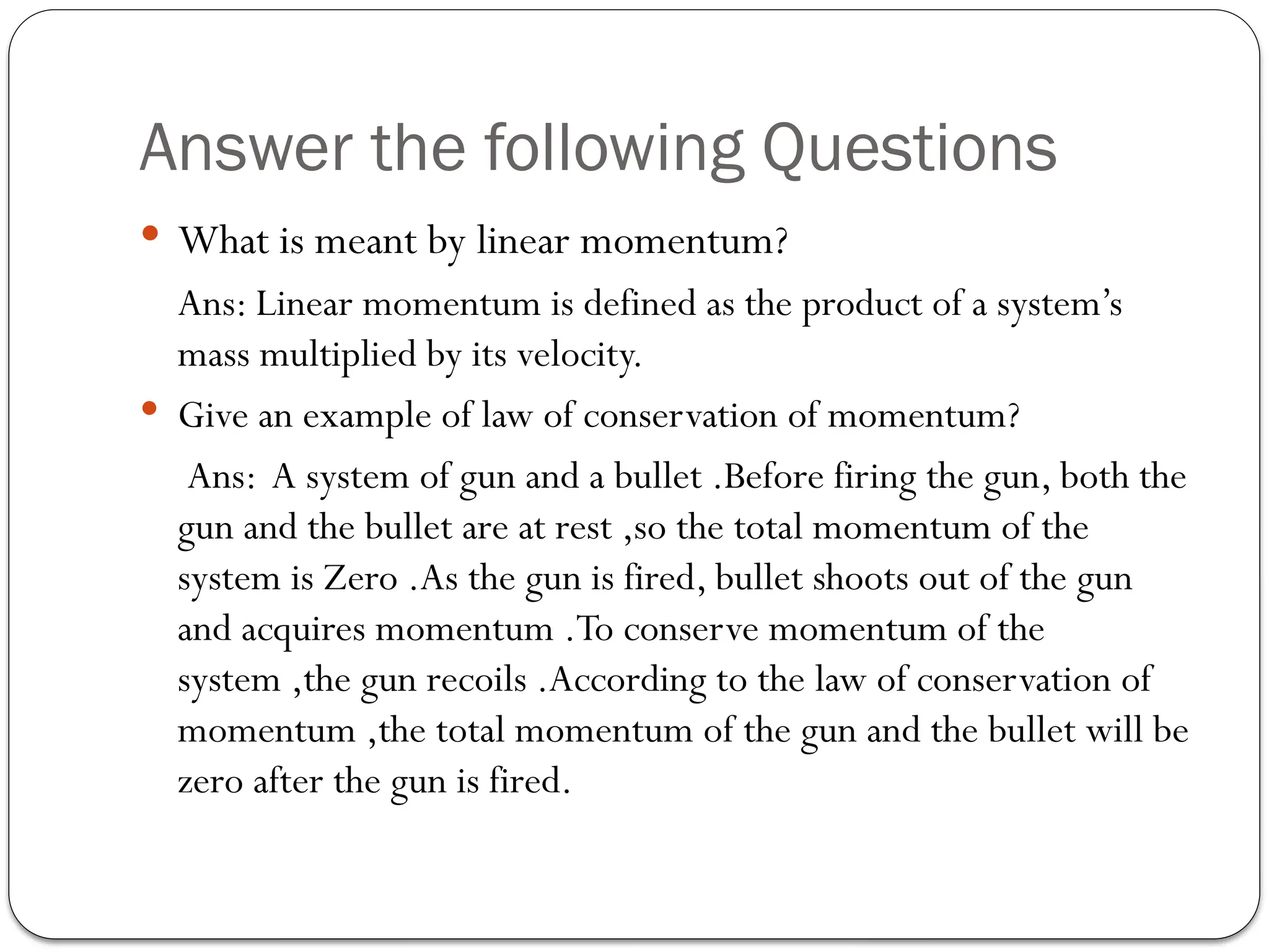 Momentum science physics presentation reporting | PPTX