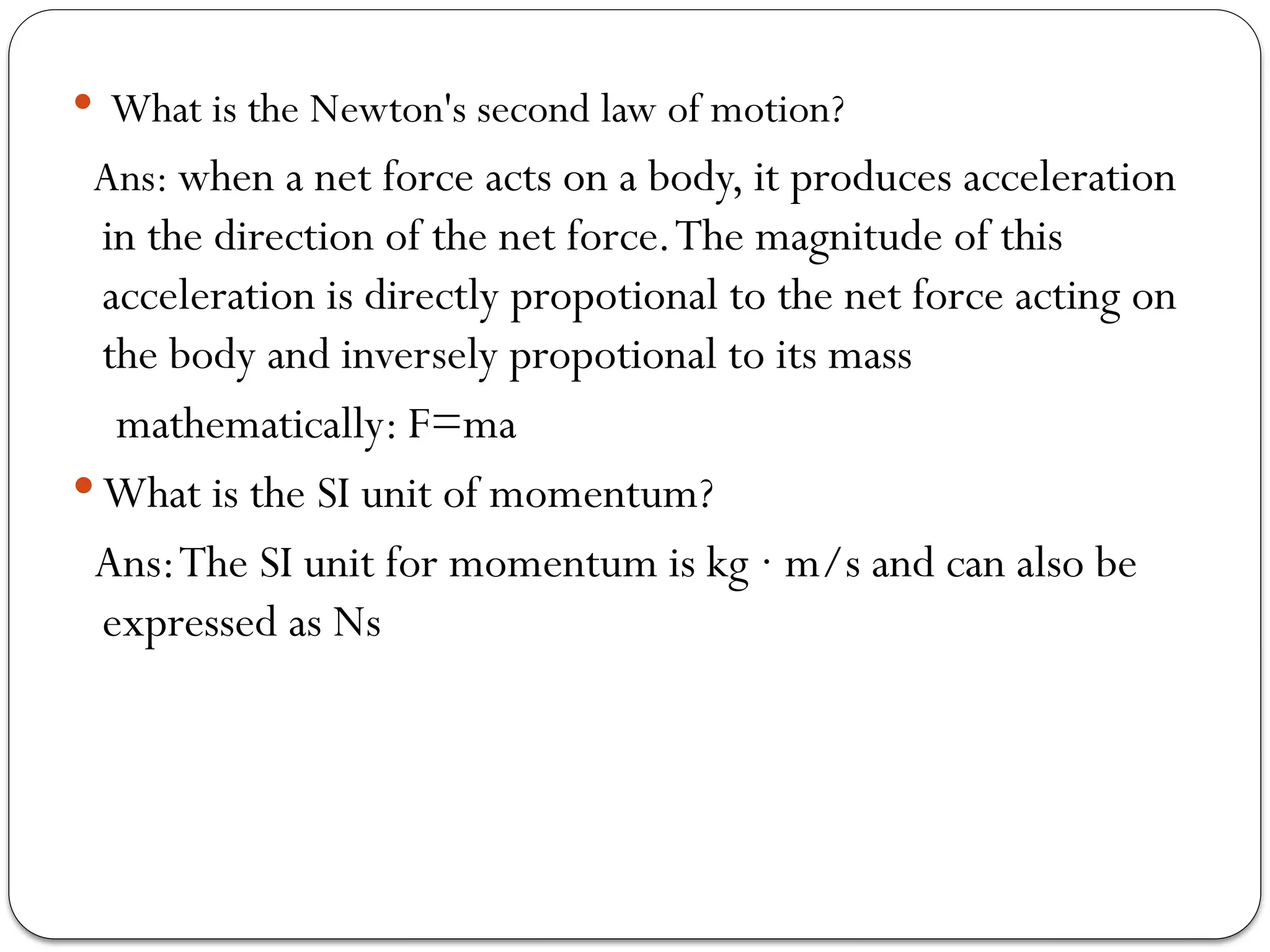 Momentum science physics presentation reporting | PPTX