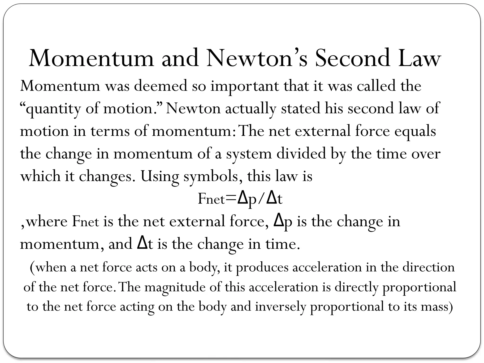 Momentum science physics presentation reporting | PPTX