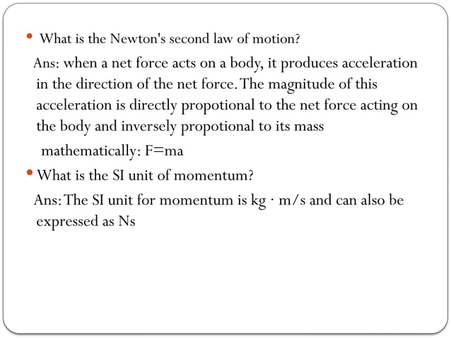 Momentum science physics presentation reporting | PPT | Free Download