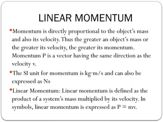 Momentum science physics presentation reporting | PPTX