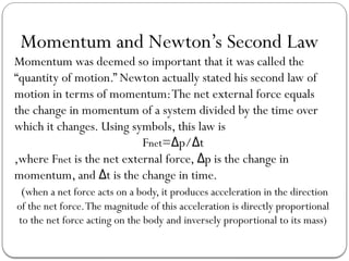 Momentum science physics presentation reporting | PPTX