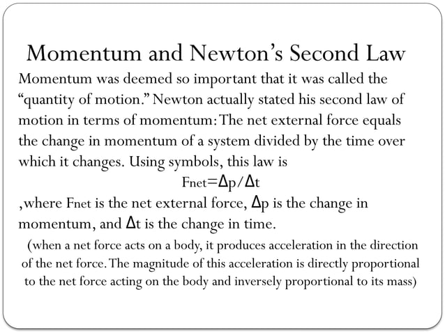Momentum science physics presentation reporting | PPT