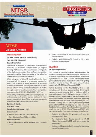 MTSE - Momentum Talent Search Exam | PDF