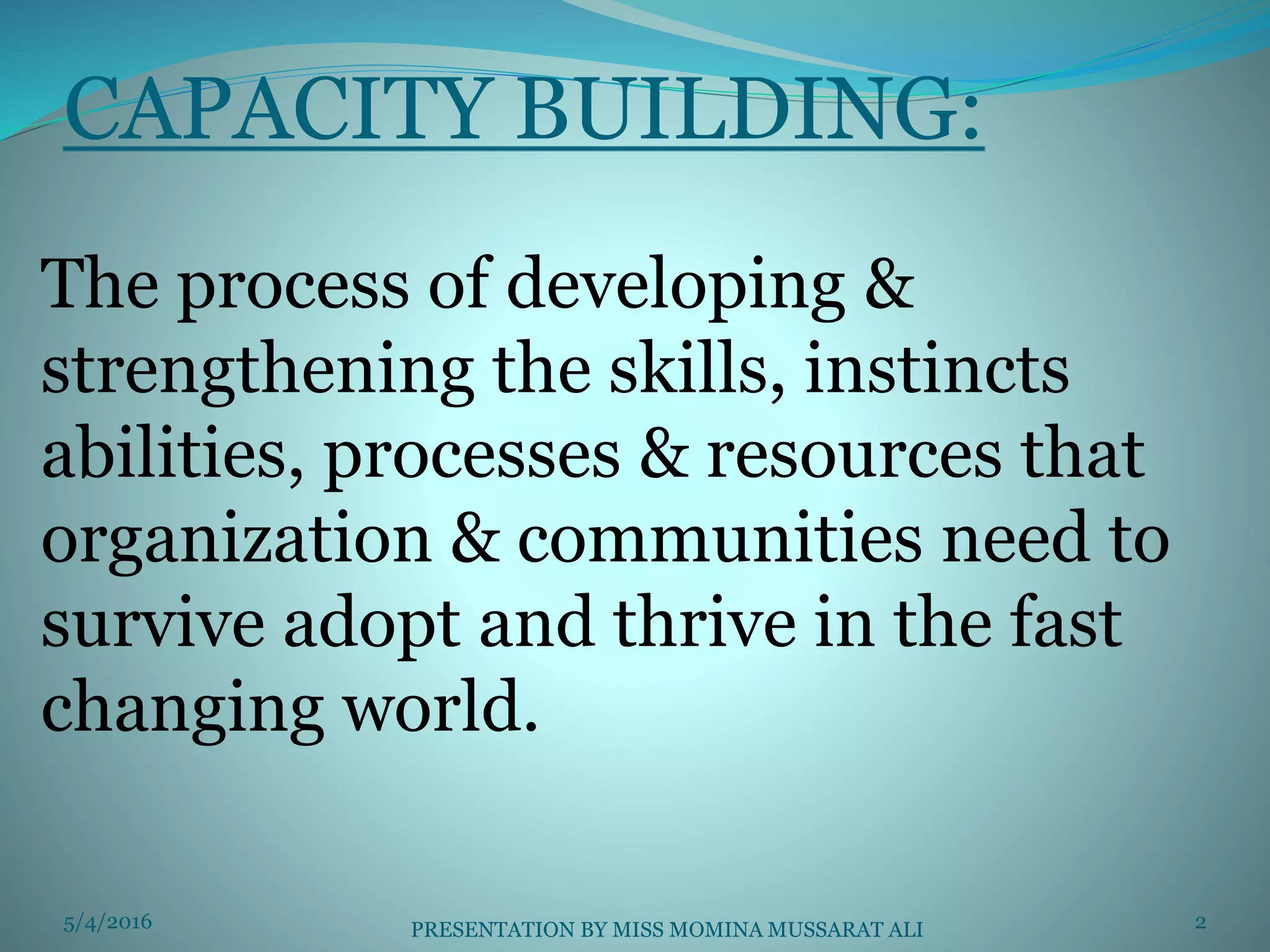 capacity building initiatives | PPTX | Postgraduate Education | College ...