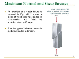 Mechanic of materials lecture 8, stresses t inclined surfaces | PDF