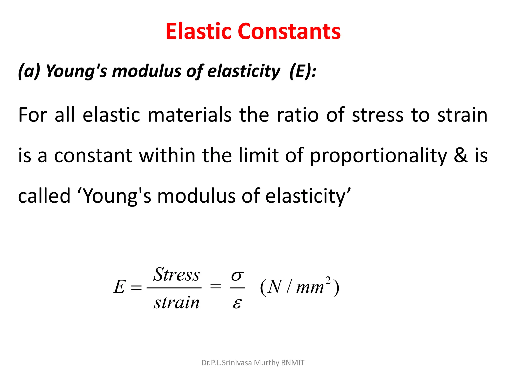 mechanics of materials presentation - vtu | PPT