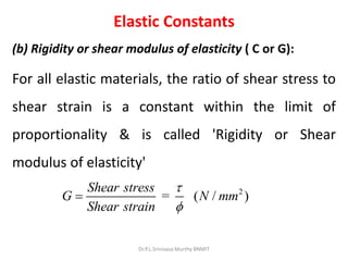 mechanics of materials presentation - vtu | PPT