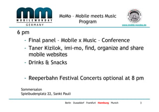 Mobile Monday goes Reeperbahn Festival | PDF | Business | Business and ...