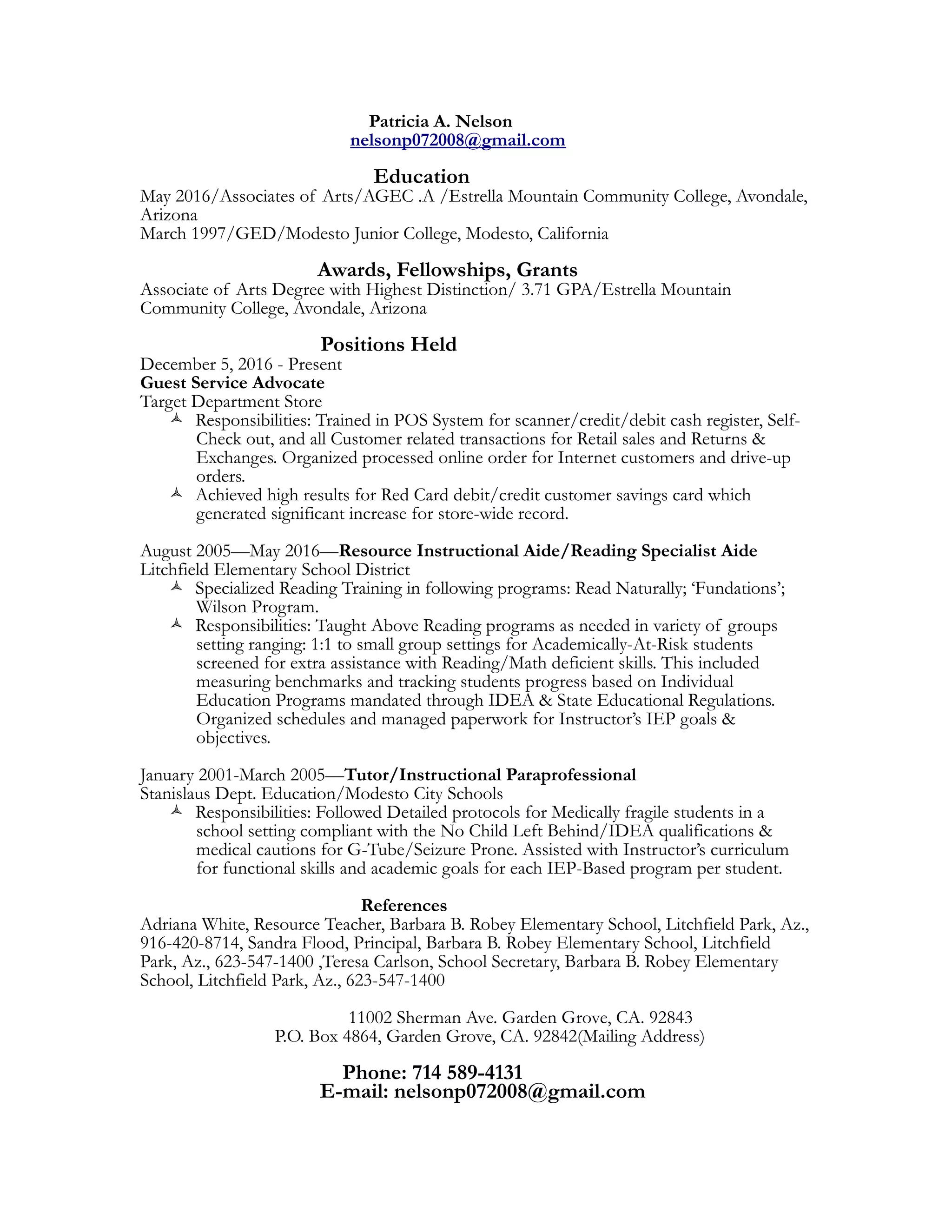 Pat Nelson Resume 2019 | PDF