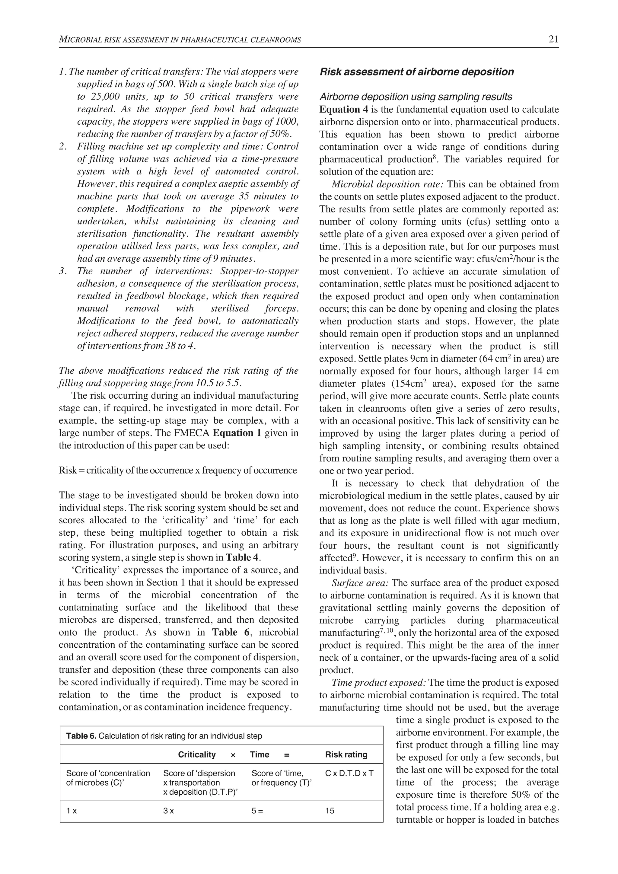 microbial risk assesment in pharmaceutical cleanrooms | PDF