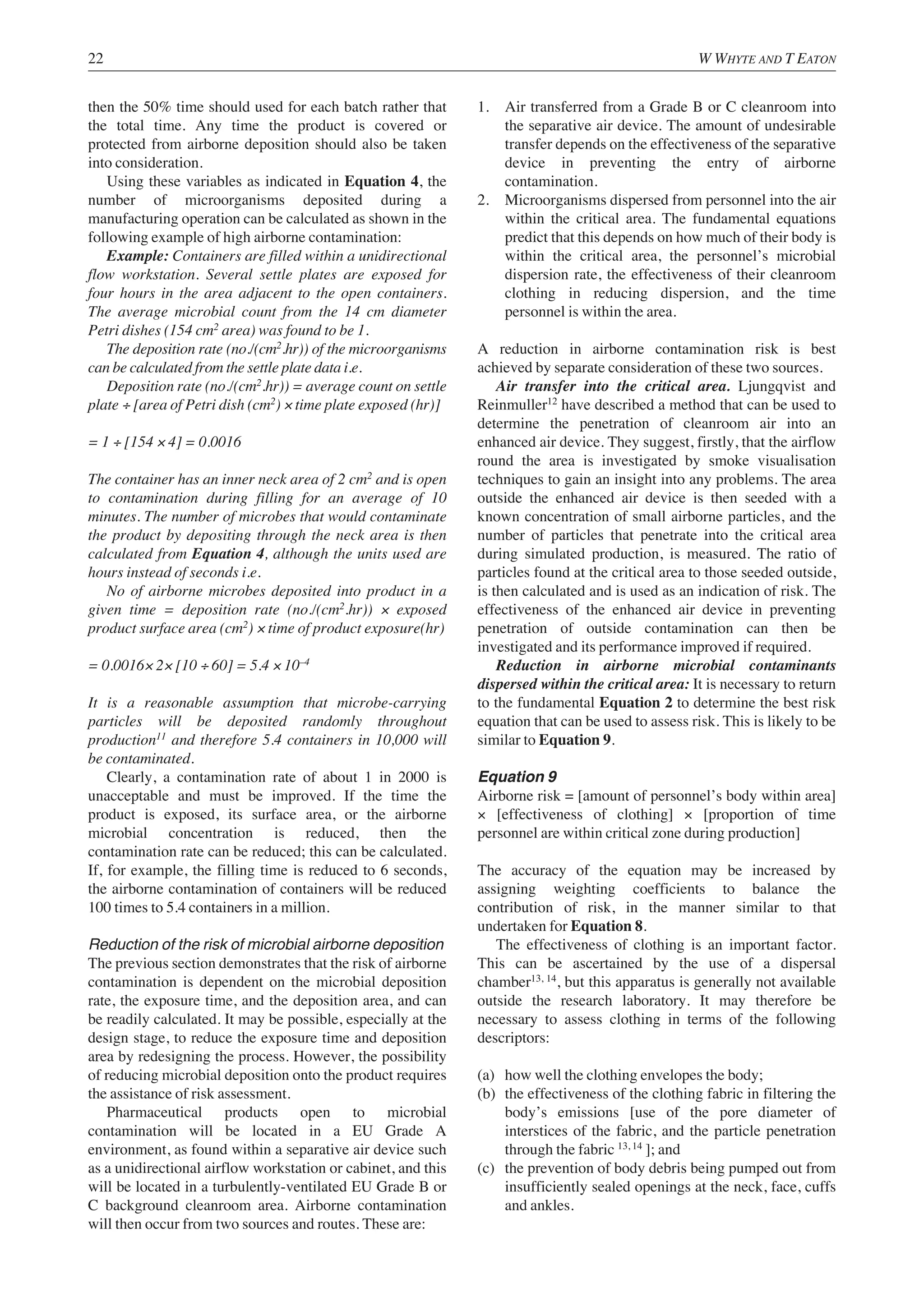 microbial risk assesment in pharmaceutical cleanrooms | PDF