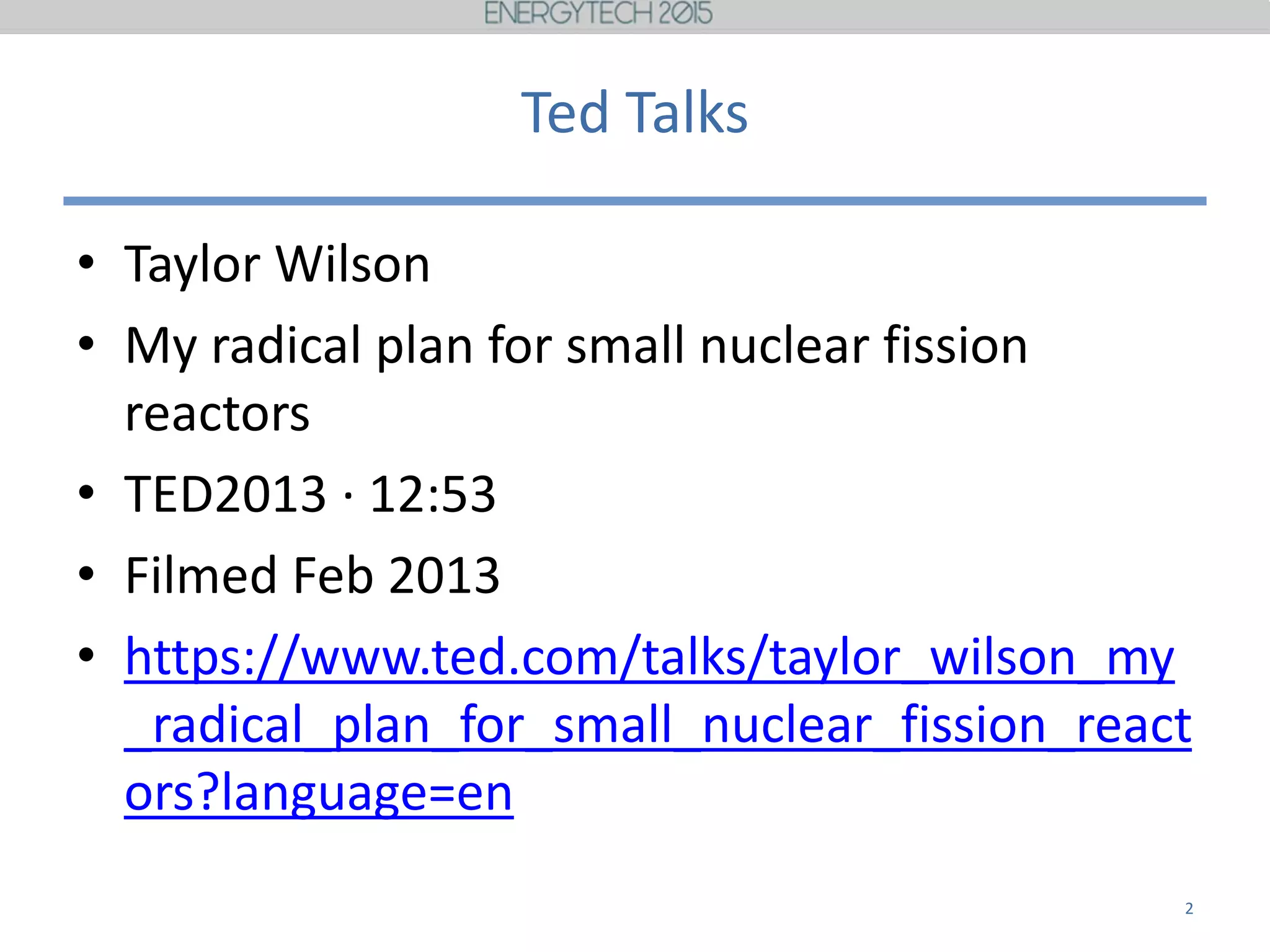 William Good: Extra Small Modular Reactors | PPT