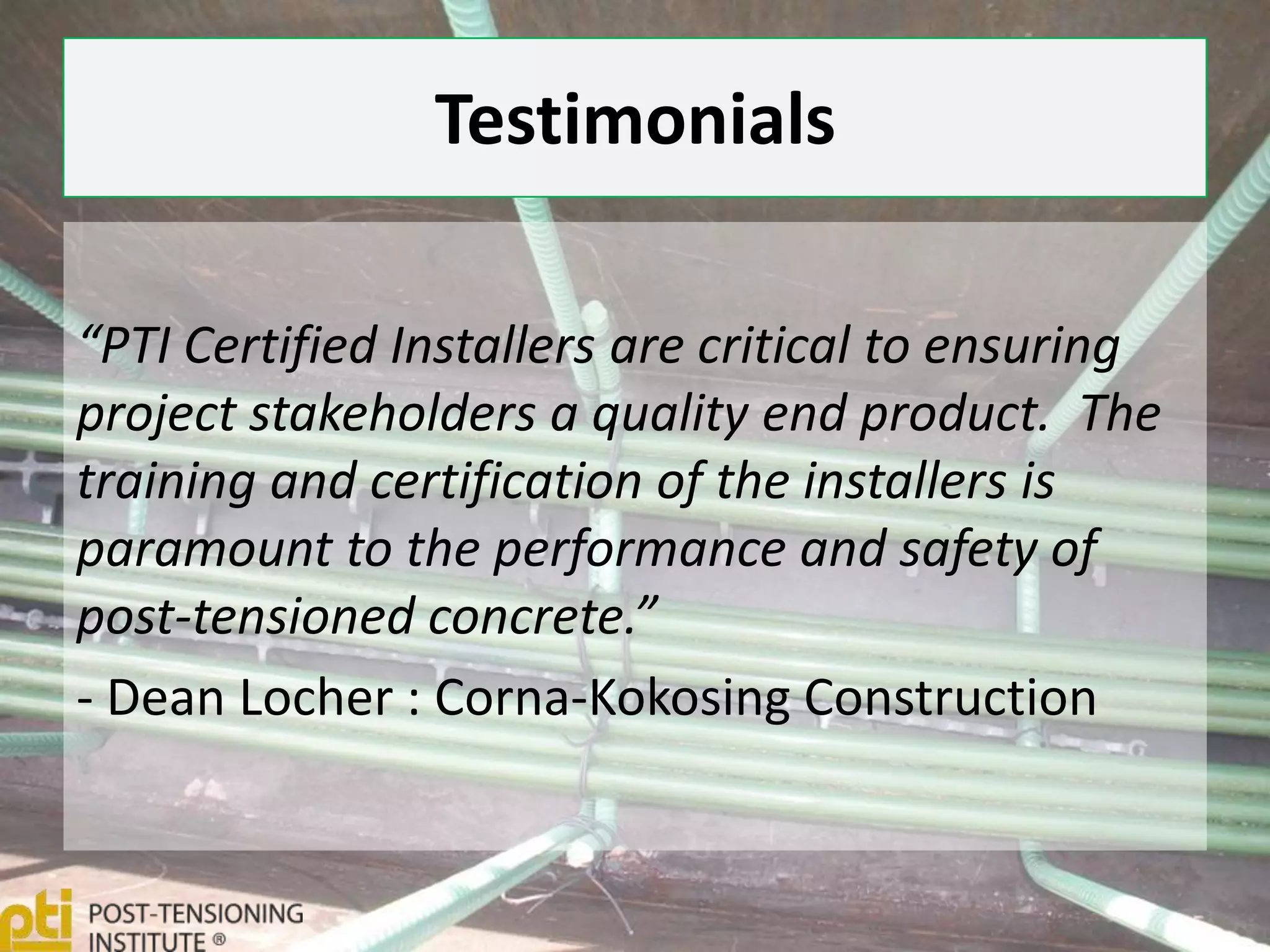 The Importance of Unbonded Field Certification | PPT