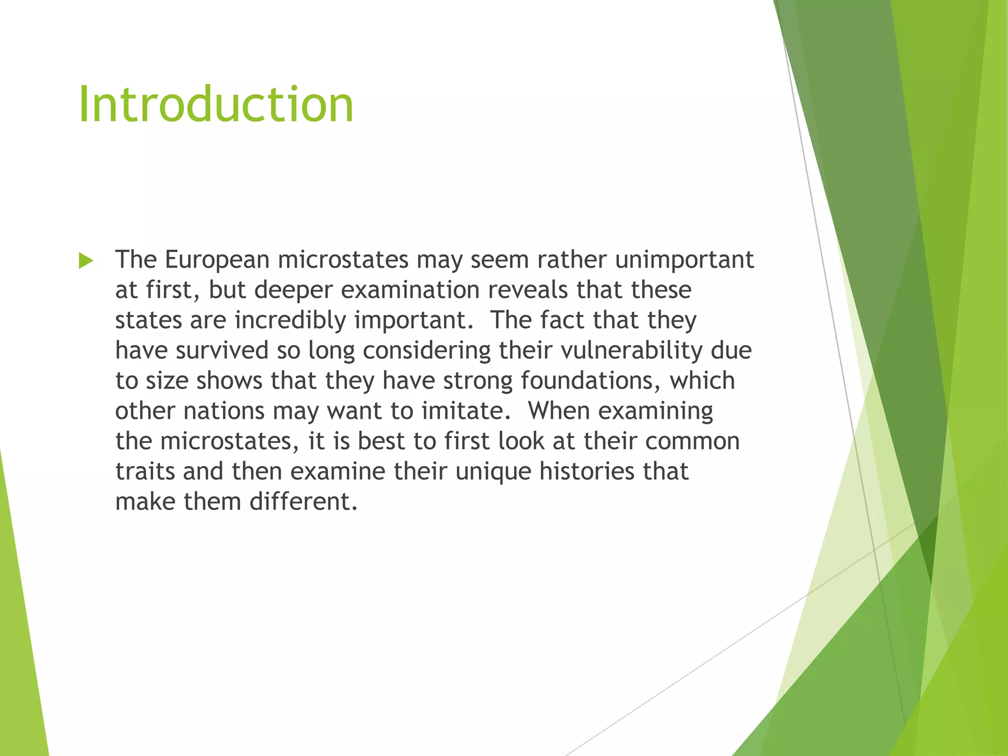 The European Microstates: The Smallest Powers | PPT