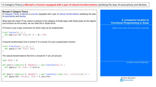 Monad as functor with pair of natural transformations | PPT