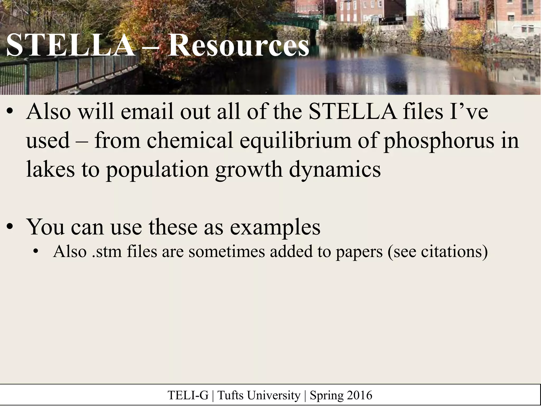 System modelling with STELLA: An introduction | PPTX