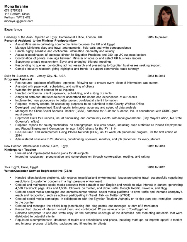 Mona Ibrahim Resume 2016 | PDF