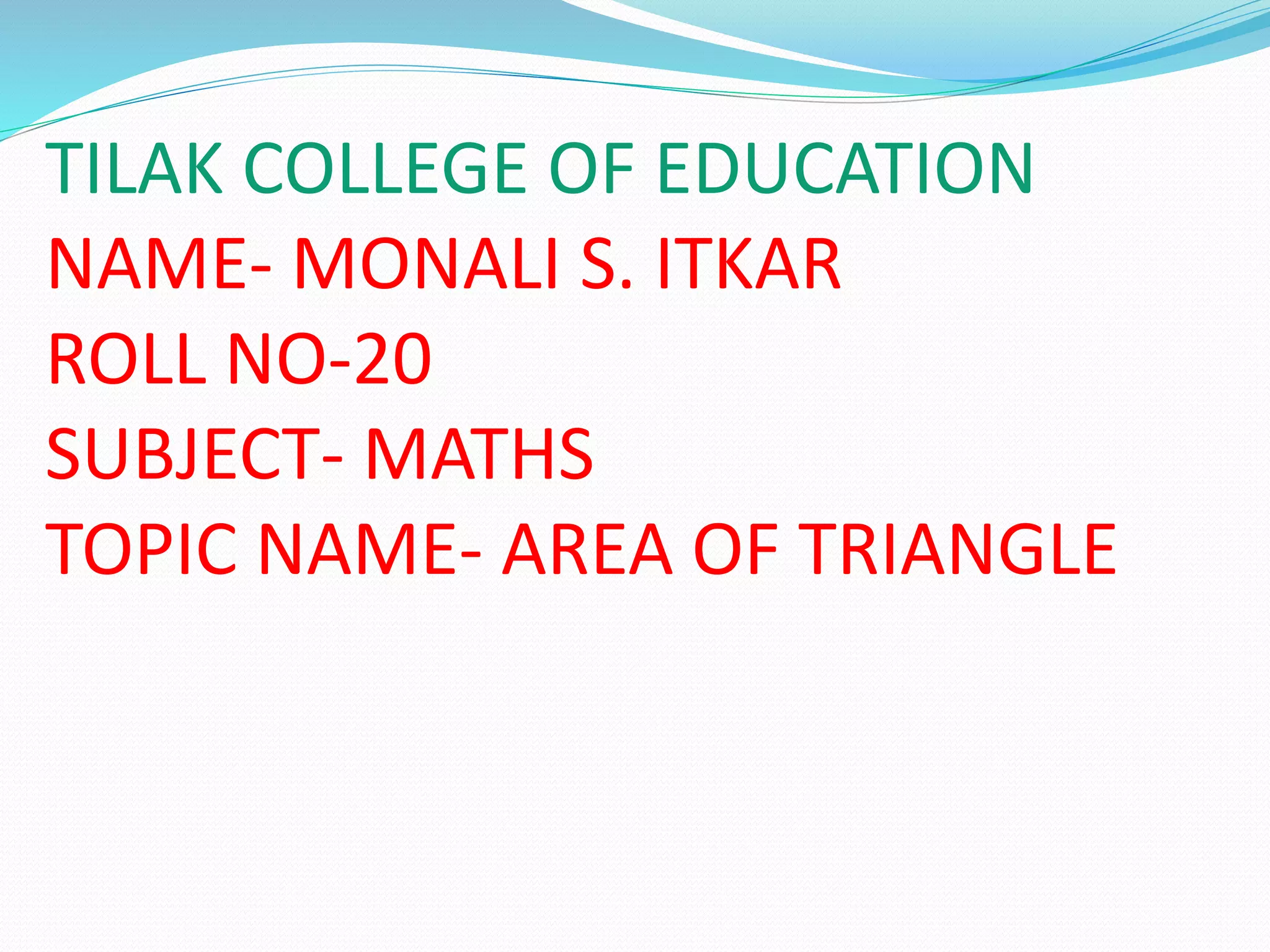 Area of triangle | PPTX