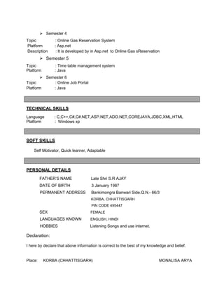 Monalisa arya | DOCX