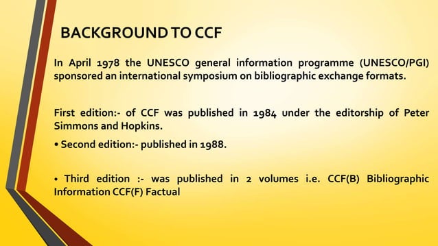 The Common communication format (CCF) | PPTX