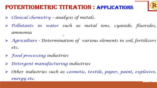 Potentiometry principle,reference and indicator electrode | PPTX