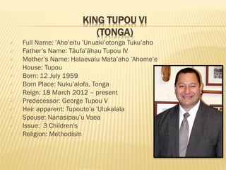 A list of current monarch's in the world | PDF