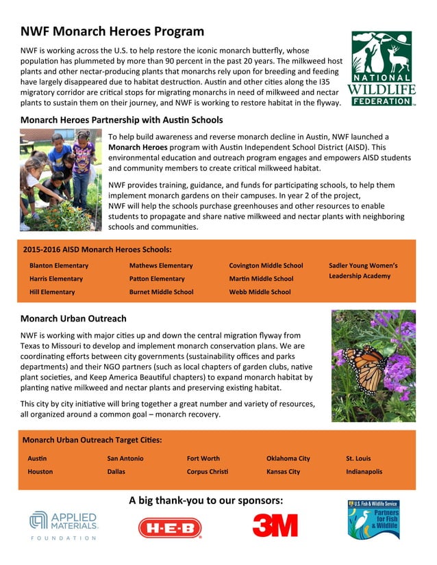 NWF Monarch Heroes Program Overview | PDF