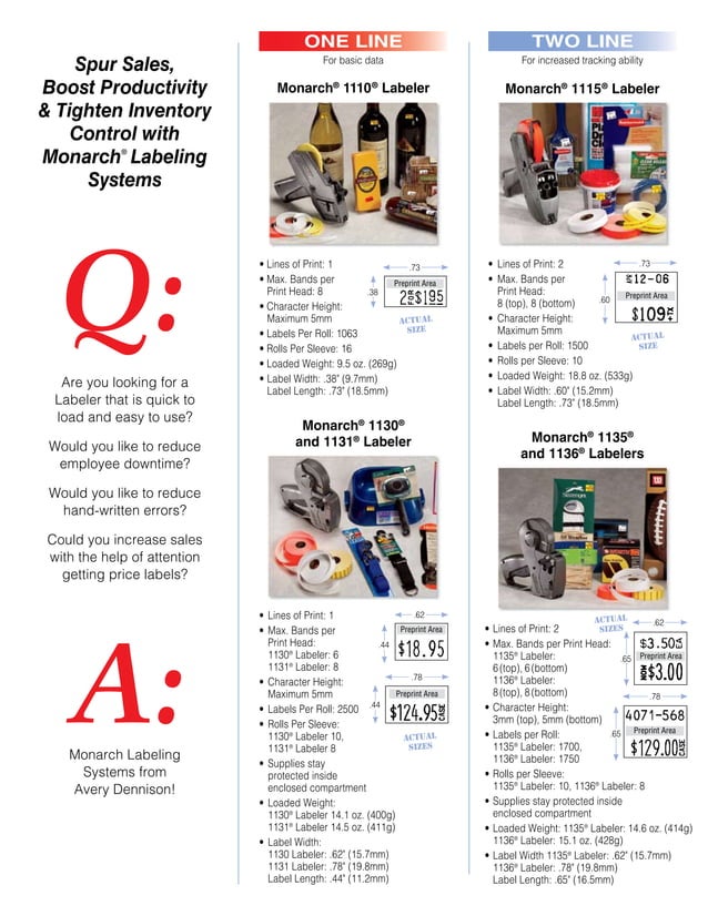 Monarch Price Marking Labels [Pricinggunsworld.com] | PDF