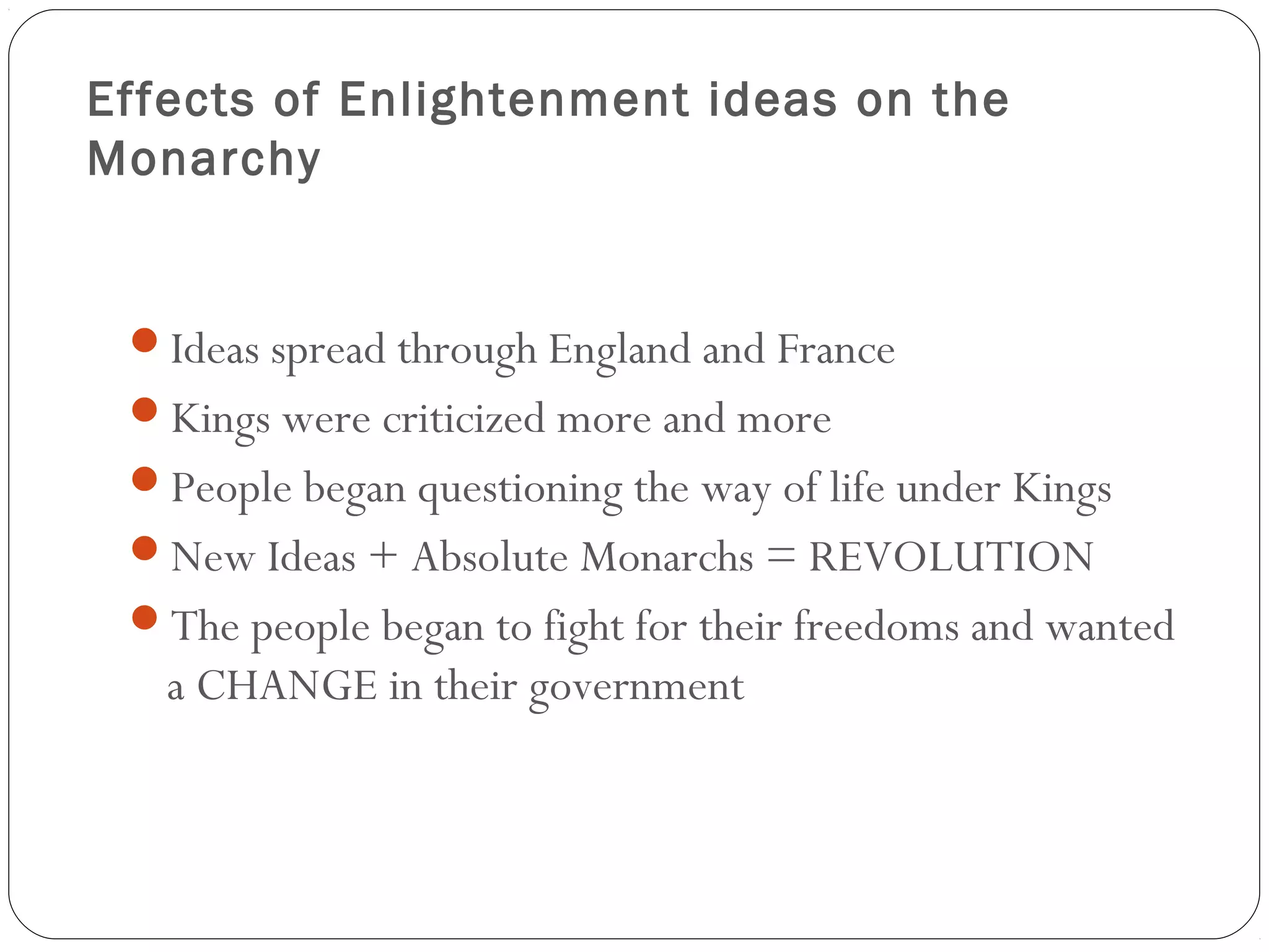 Monarchs and the enlightenment | PPT