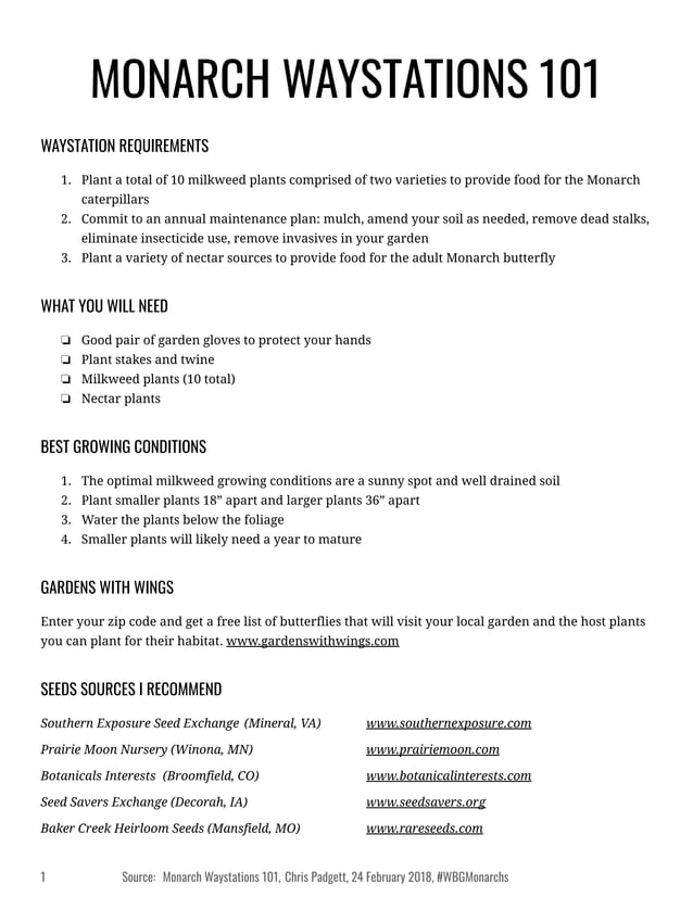 Monarchs Waystations 101 | PDF