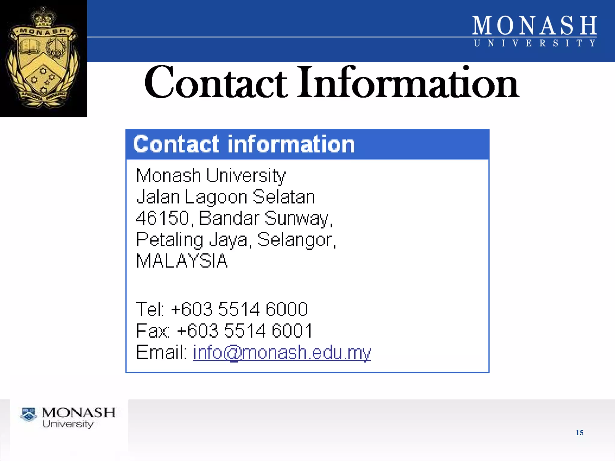 Monash University | PPT