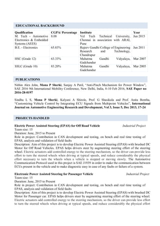 Mona sherki_Senior Engg_Automotive Electronics | PDF