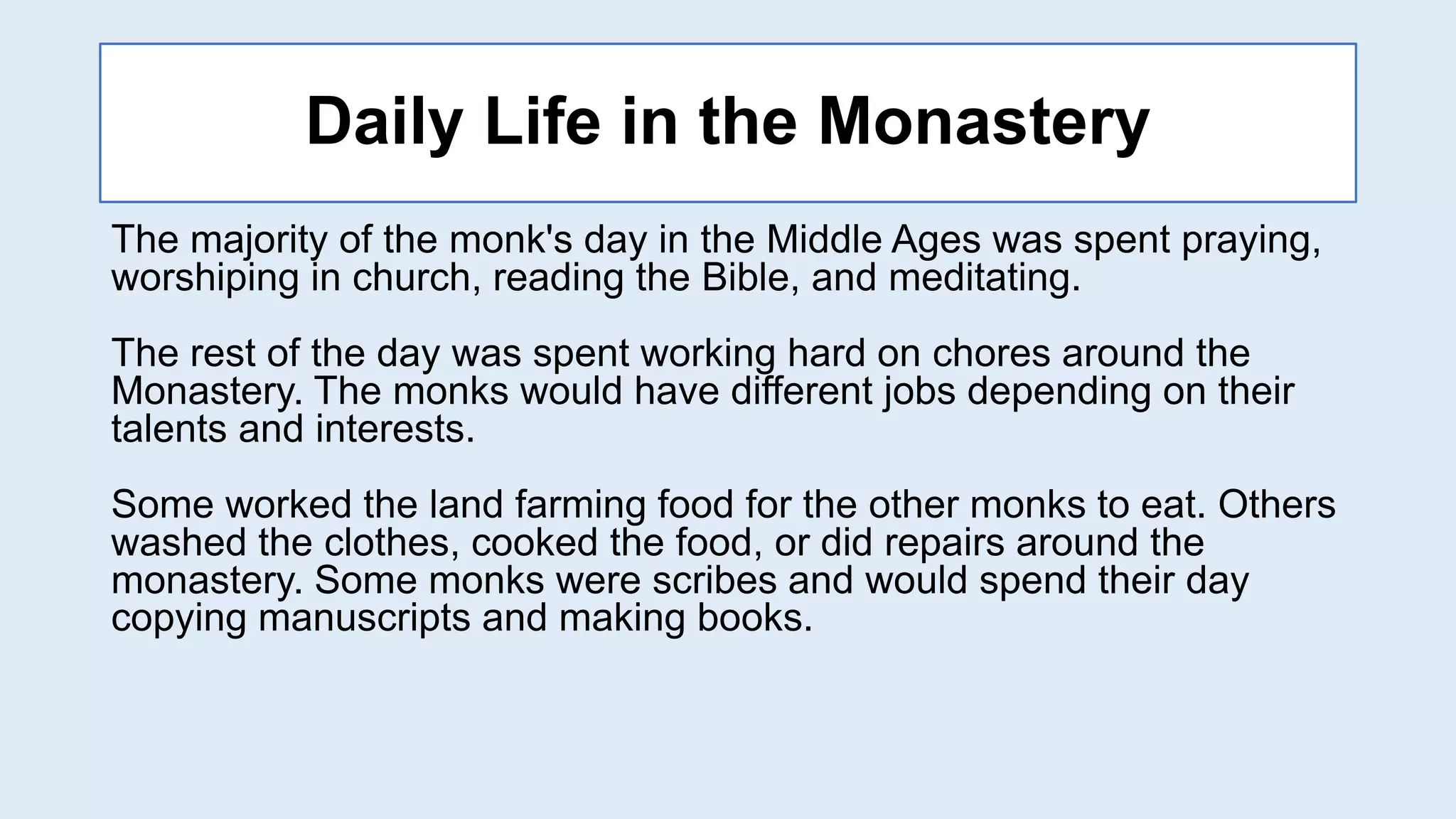 Monasteries in Middle Ages | PPTX