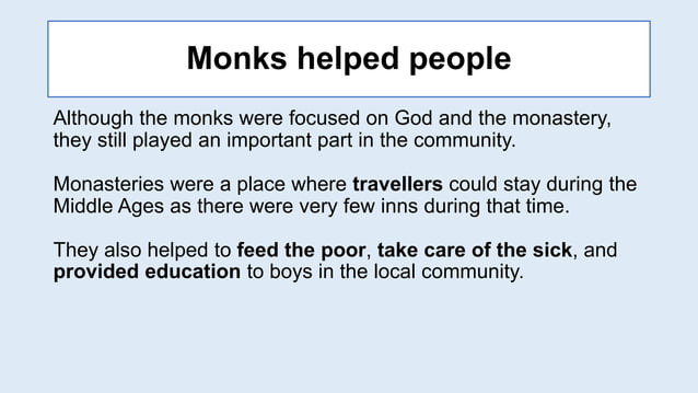 Monasteries in Middle Ages | PPTX | Christianity | Religion & Spirituality