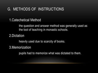 Monasticism philosophy of education | PPTX