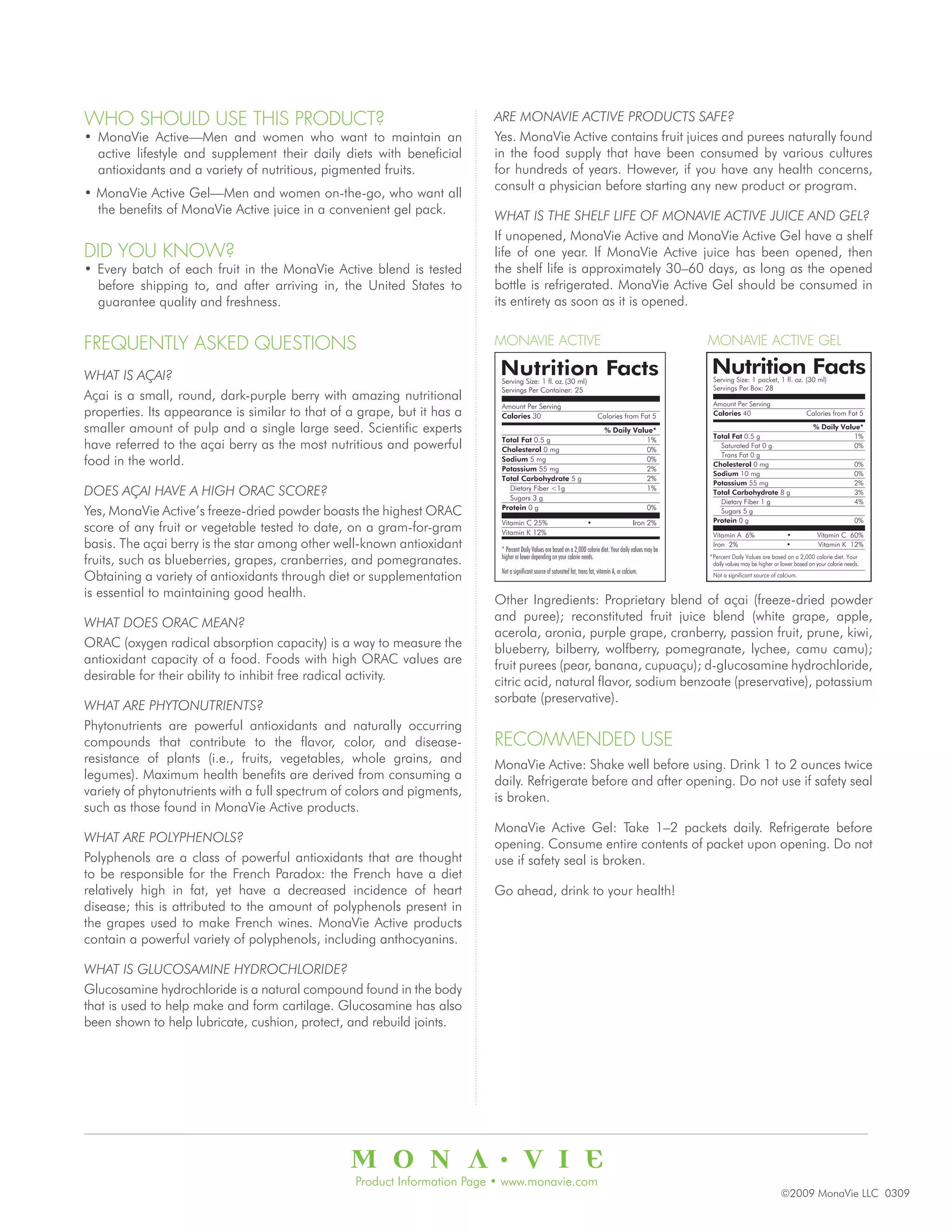 Mona Vie Active | PDF