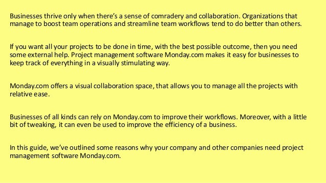 Project Management Software Monday | PPTX