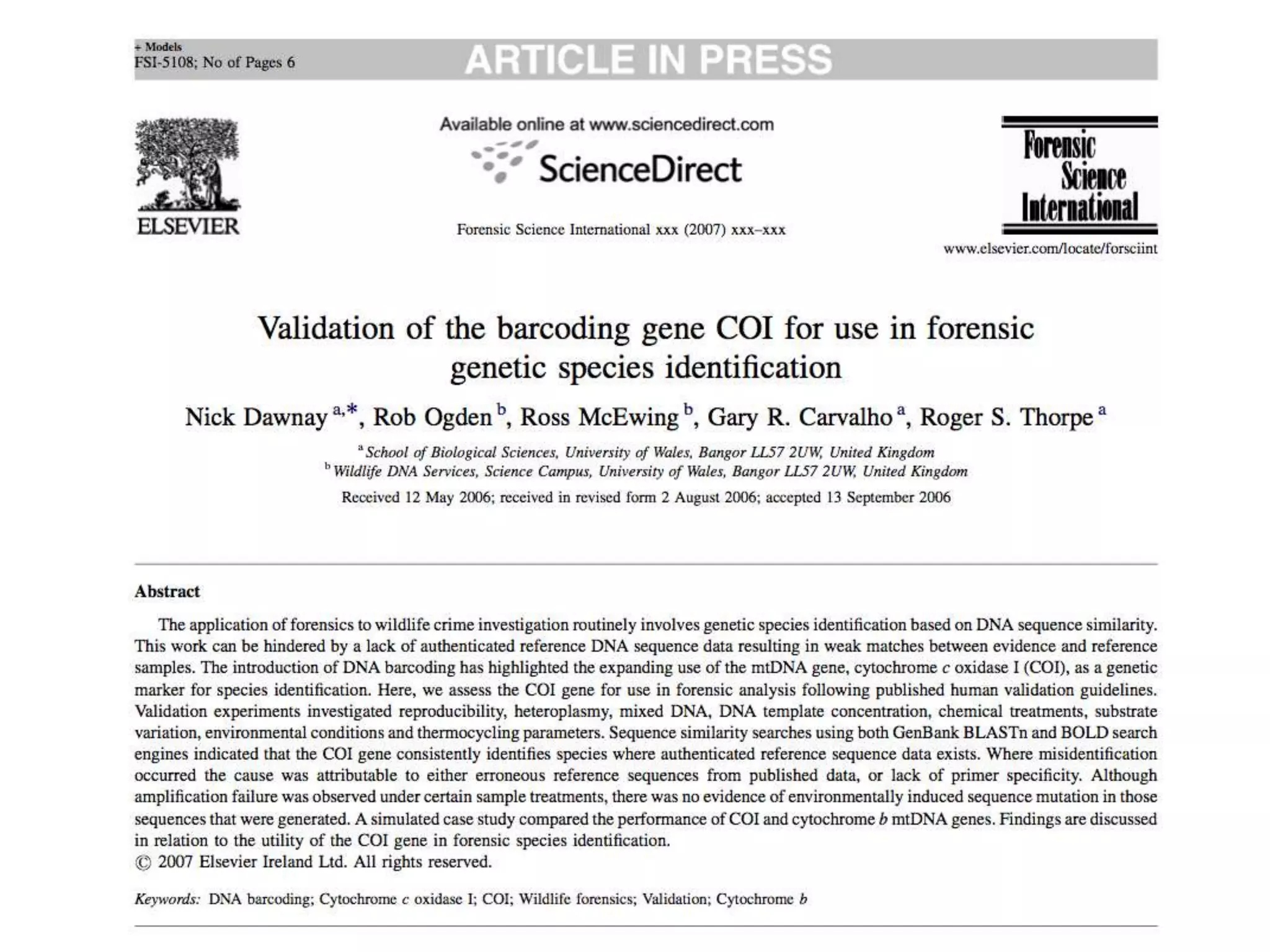 Dr Robert Hanner - Barcode Data standards for animals, plants & fungi ...