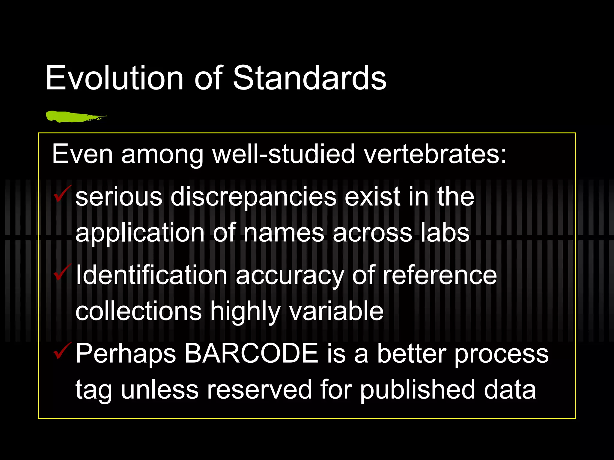 Dr Robert Hanner - Barcode Data standards for animals, plants & fungi ...