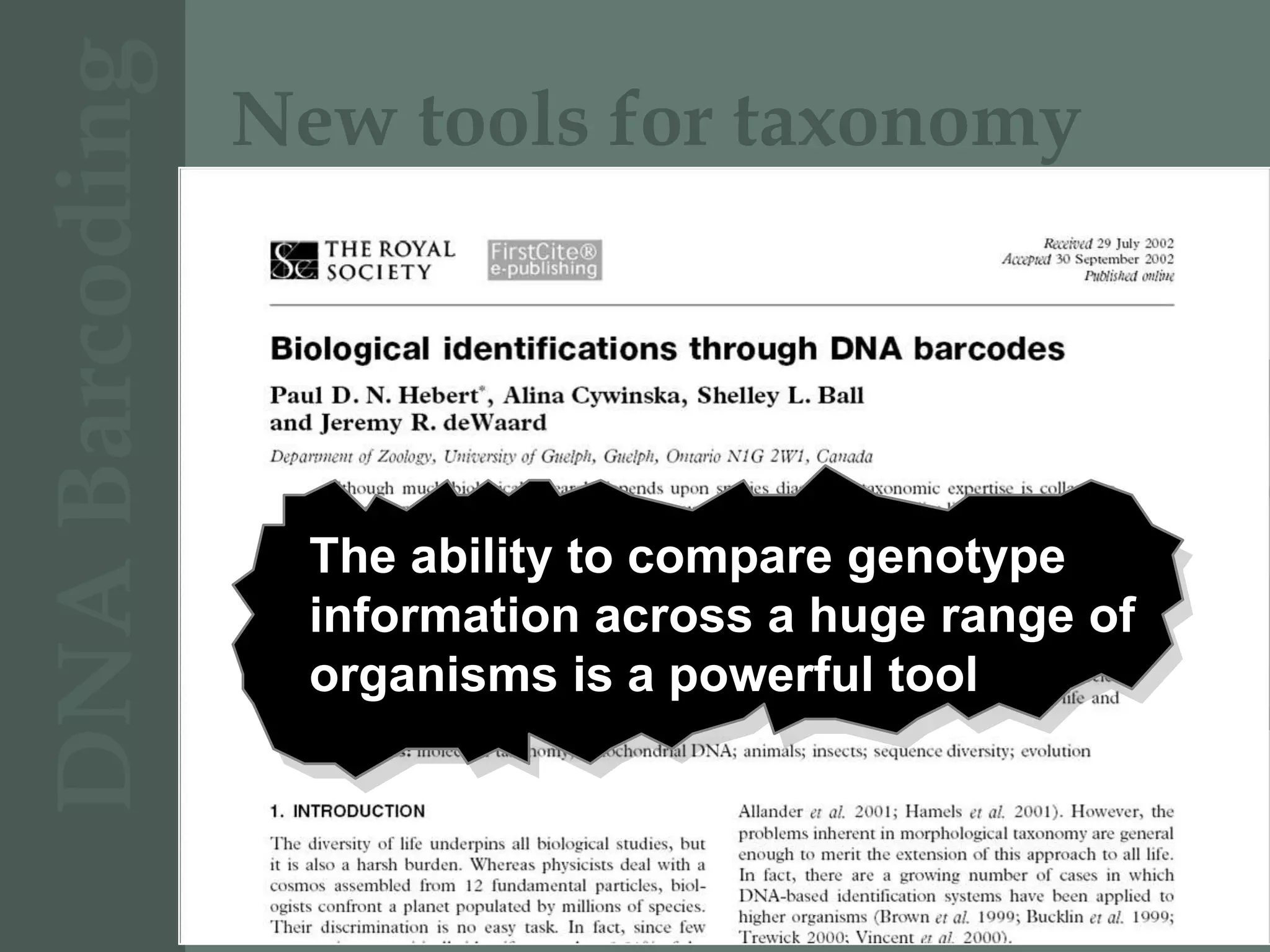 Dr Robert Hanner - Barcode Data standards for animals, plants & fungi | PPTX