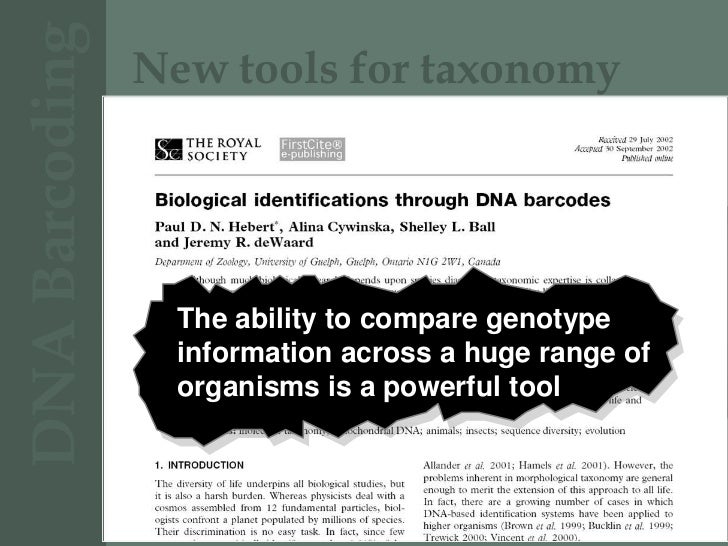 Dr Robert Hanner - Barcode Data standards for animals, plants & fungi