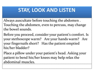 Monday final abdominal examination final ppt | PPTX