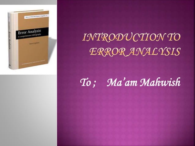 Introduction to error analysis | PPTX