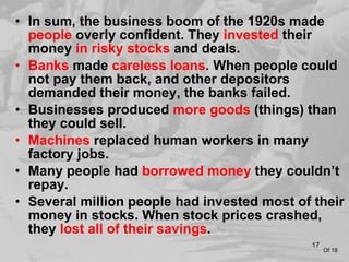 Monday great depression basics | PPT