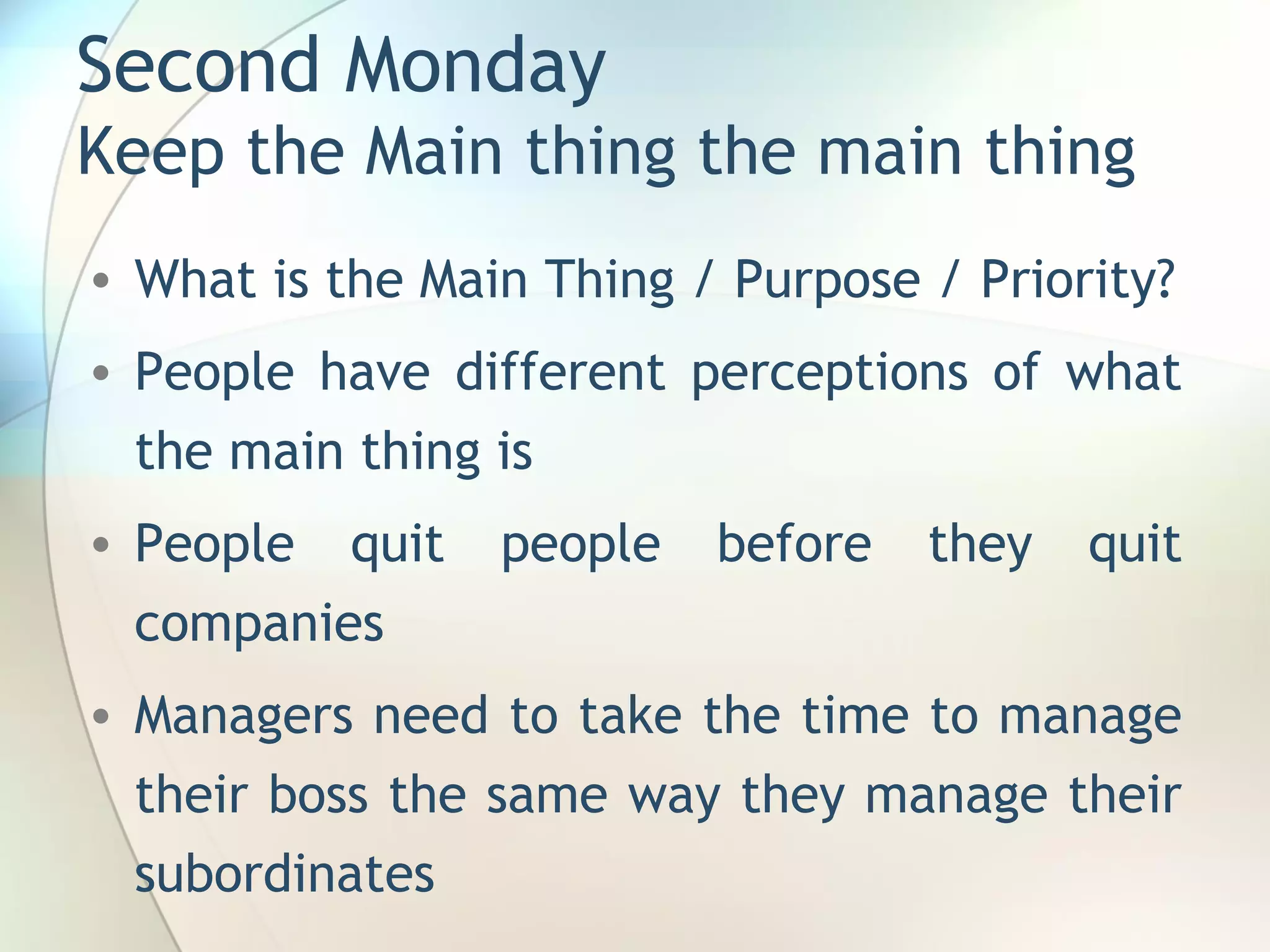 Monday Morning Leadership - Book Review and Presentation | PPT