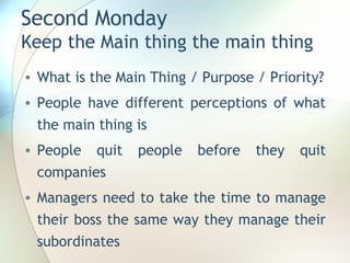 Monday Morning Leadership - Book Review and Presentation | PPT