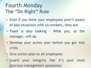 Monday Morning Leadership - Book Review and Presentation | PPT