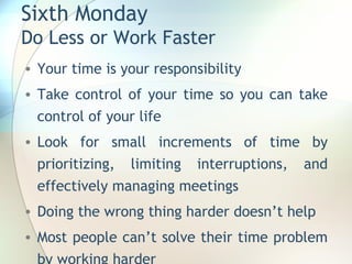 Monday Morning Leadership - Book Review and Presentation | PPT